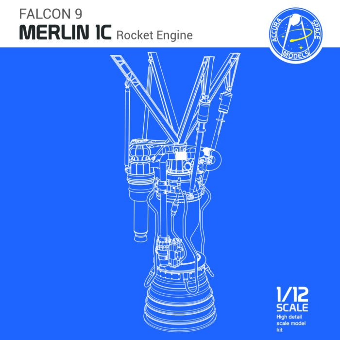 Merlin 1C - rocket engine scale model kit 1/12 - Accuraspacemodels