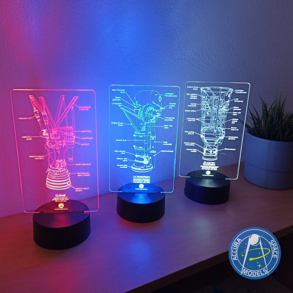 RGB LED Holographic lamps - Accuraspacemodels